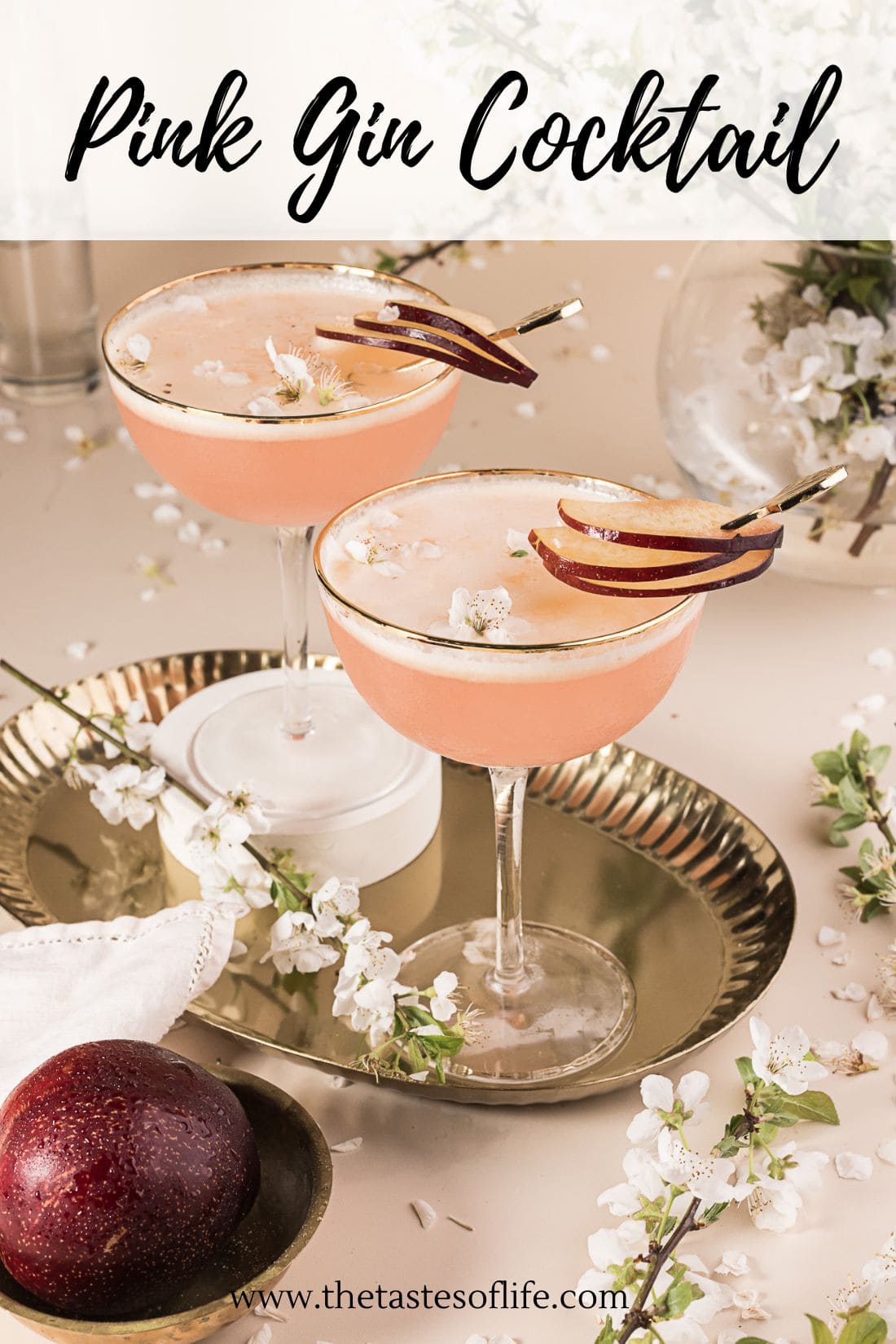 Pink Gin Cocktail | The Tastes of Life Holistic Cooking and Living