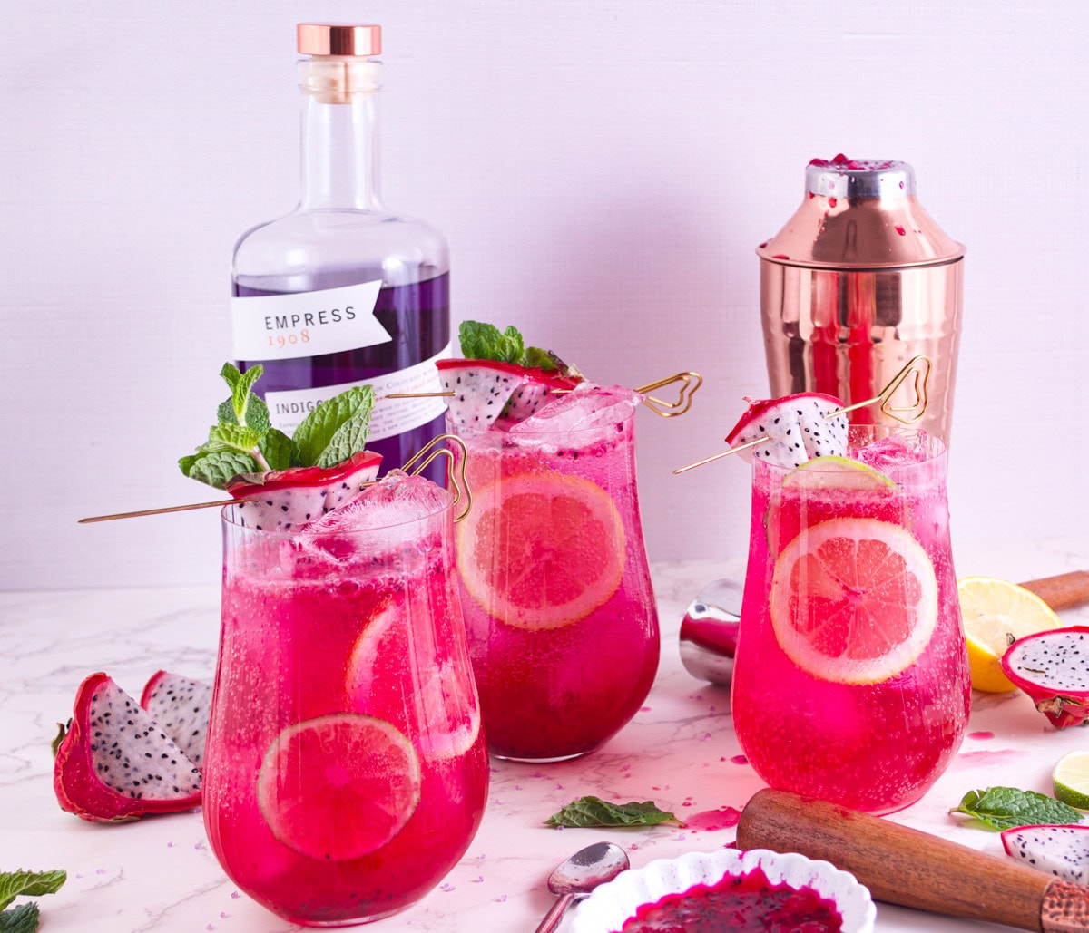 Dragon Fruit Gin Spritz | The Tastes of Life Holistic Cooking and Living