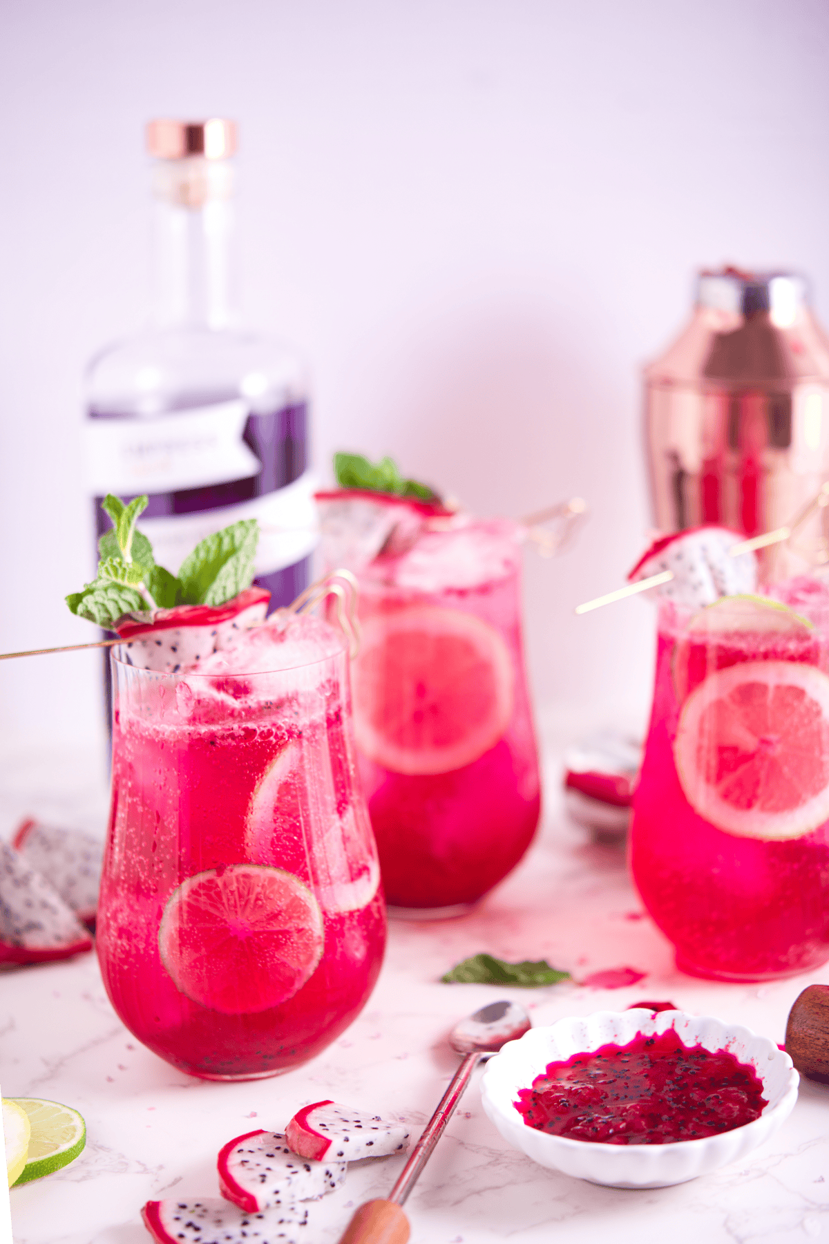 Dragon Fruit Gin Spritz | The Tastes of Life Holistic Cooking and Living