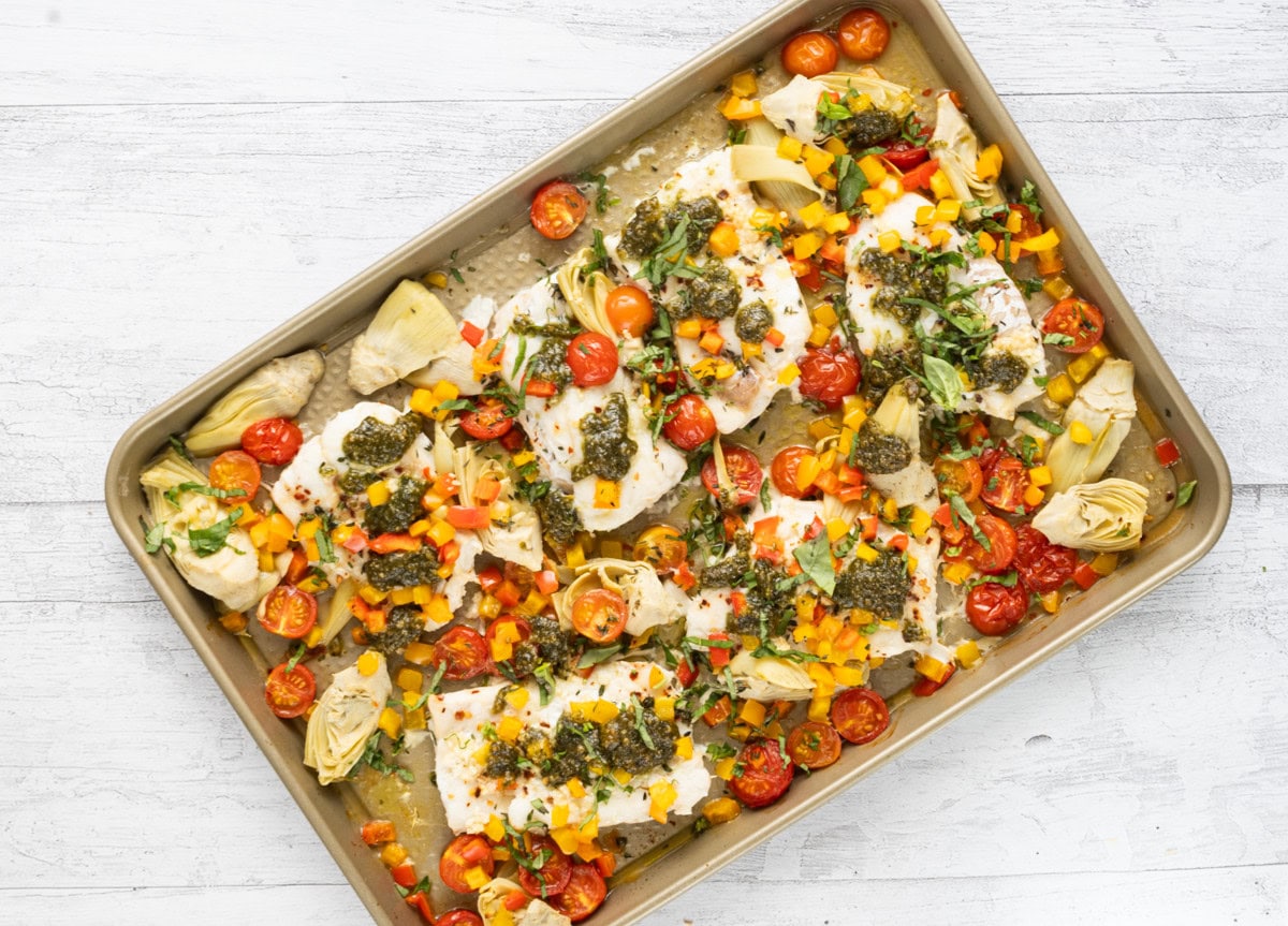 Mediterranean Cod Sheet Pan Dinner | The Tastes of Life Holistic ...