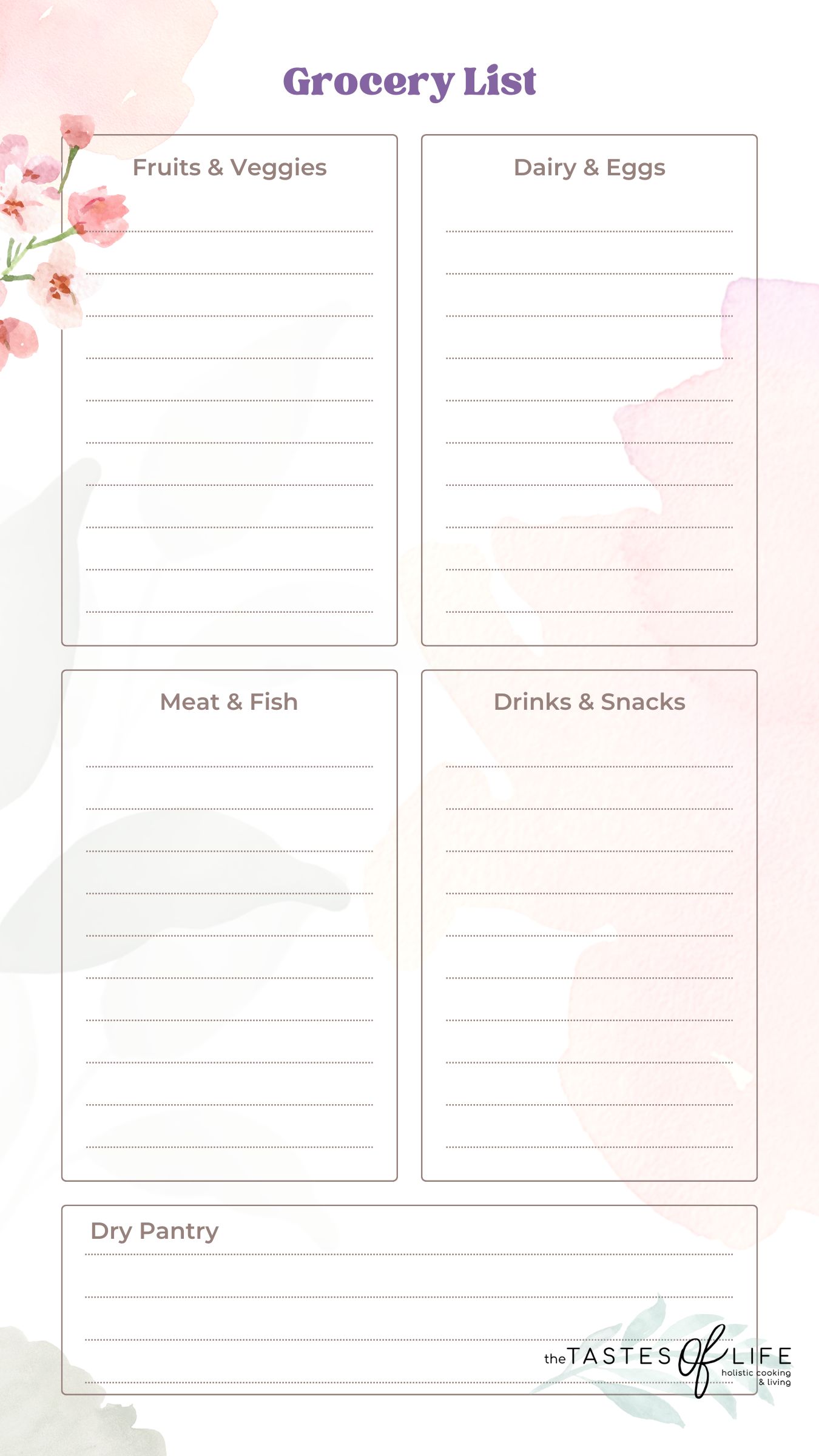 Build Your Spring Menu | The Tastes of Life Holistic Cooking and Living